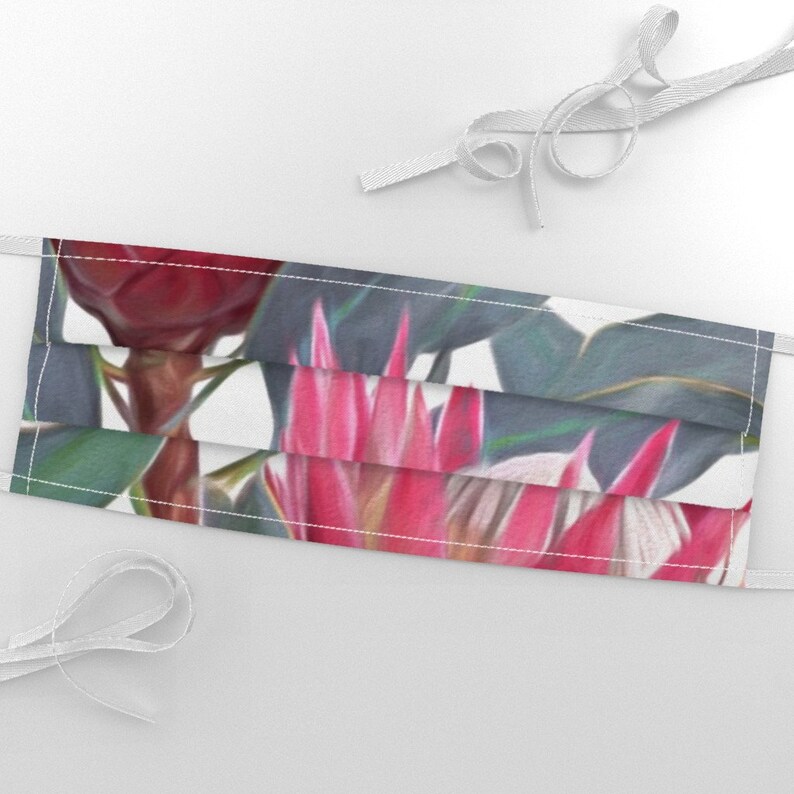 African Floral Fabric Painted King Proteas by Micklyn Pink | Etsy