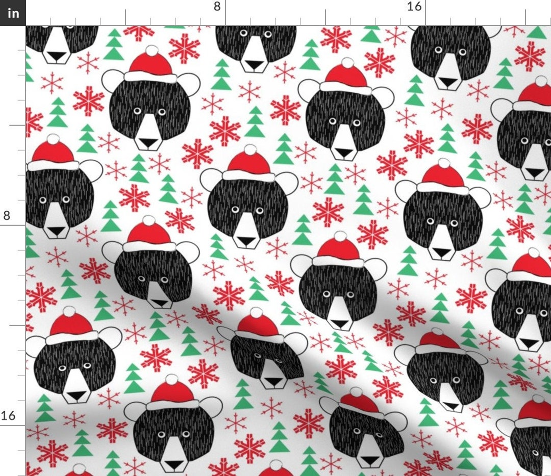 Christmas Animal Fabric Christmas Bears by Lilcubby - Etsy