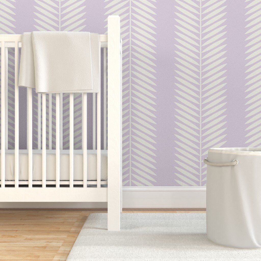 Leaves Wallpaper Laurel Leaf Custom Lilac by Danika Herrick - Etsy
