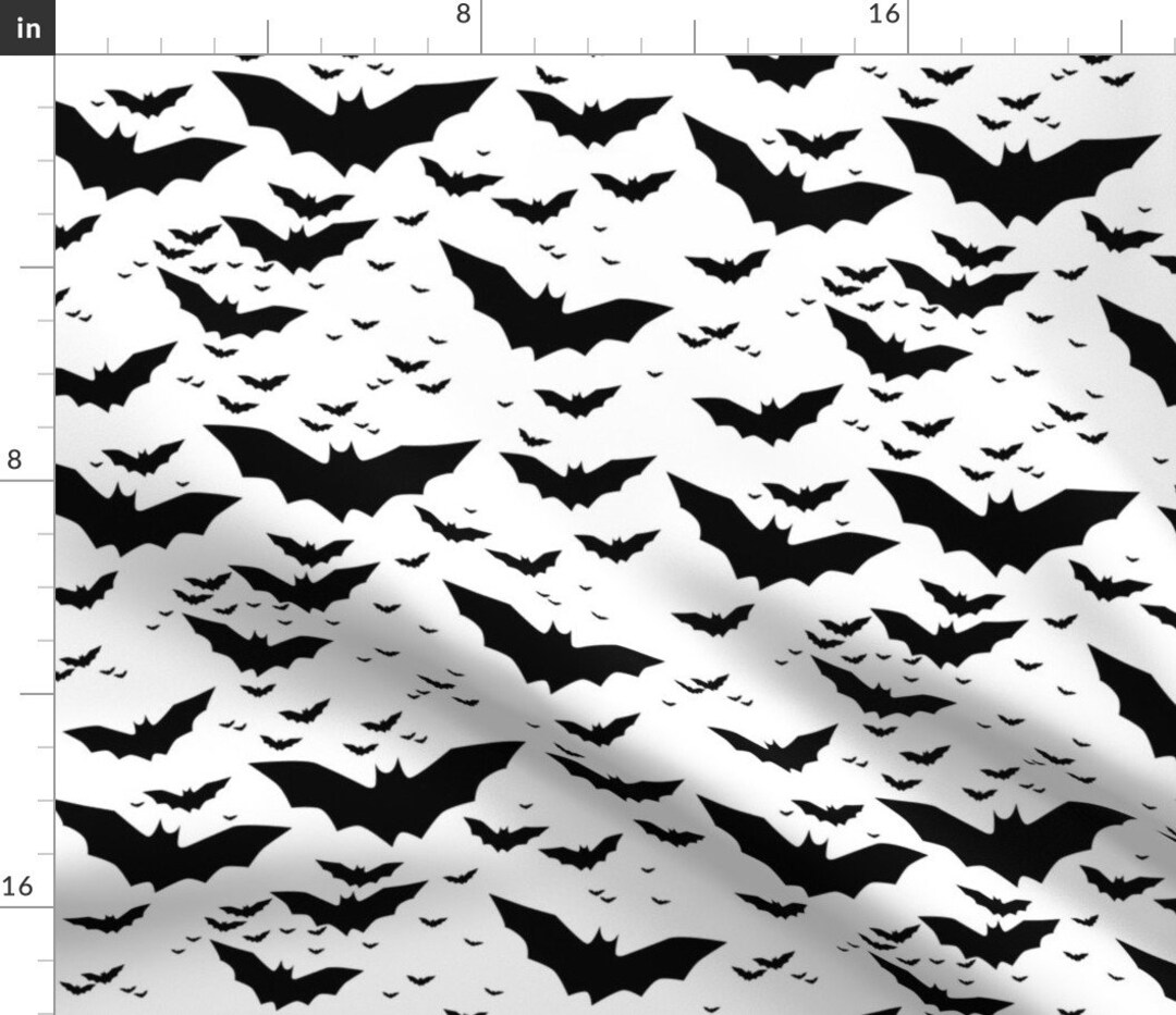 Flying Bat Fabric Bats by Eleventy-five Black and White Bats Halloween ...