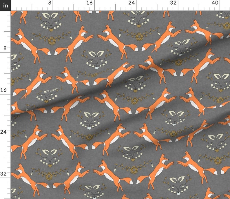 Woodland Fox Fabric Foxen Fabric by Holli Zollinger Modern - Etsy