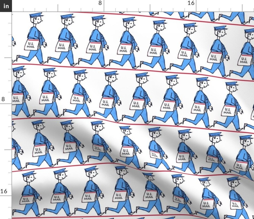 Mail Man Fabric Mr. Postman by Boris Thumbkin Save the Post Office ...