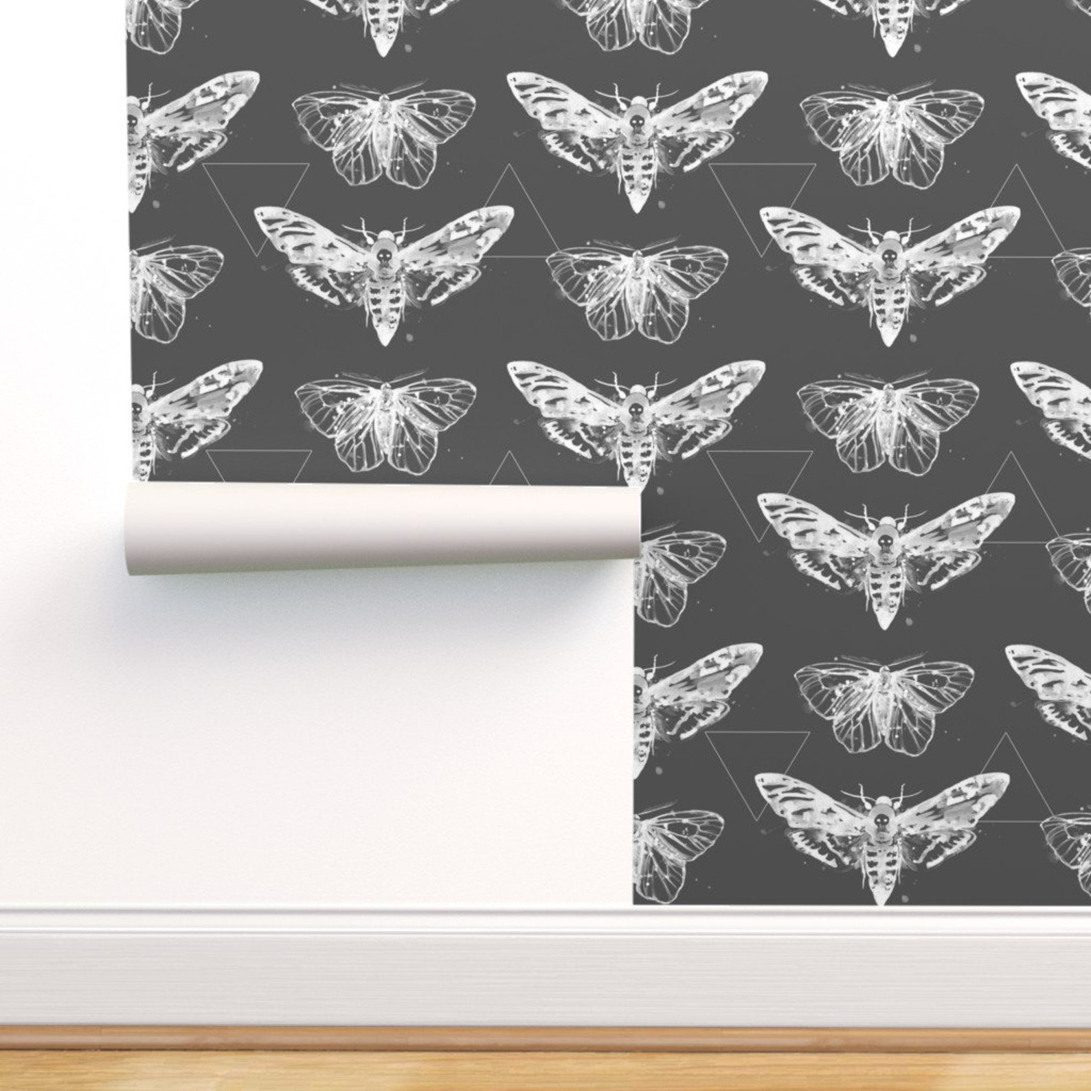 Moths Wallpaper Geometric Moths Inverted by Sam Nagel - Etsy