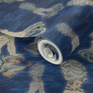 Rococo Mermaid Wallpaper the Little Rococo Mermaid by Bonnie - Etsy