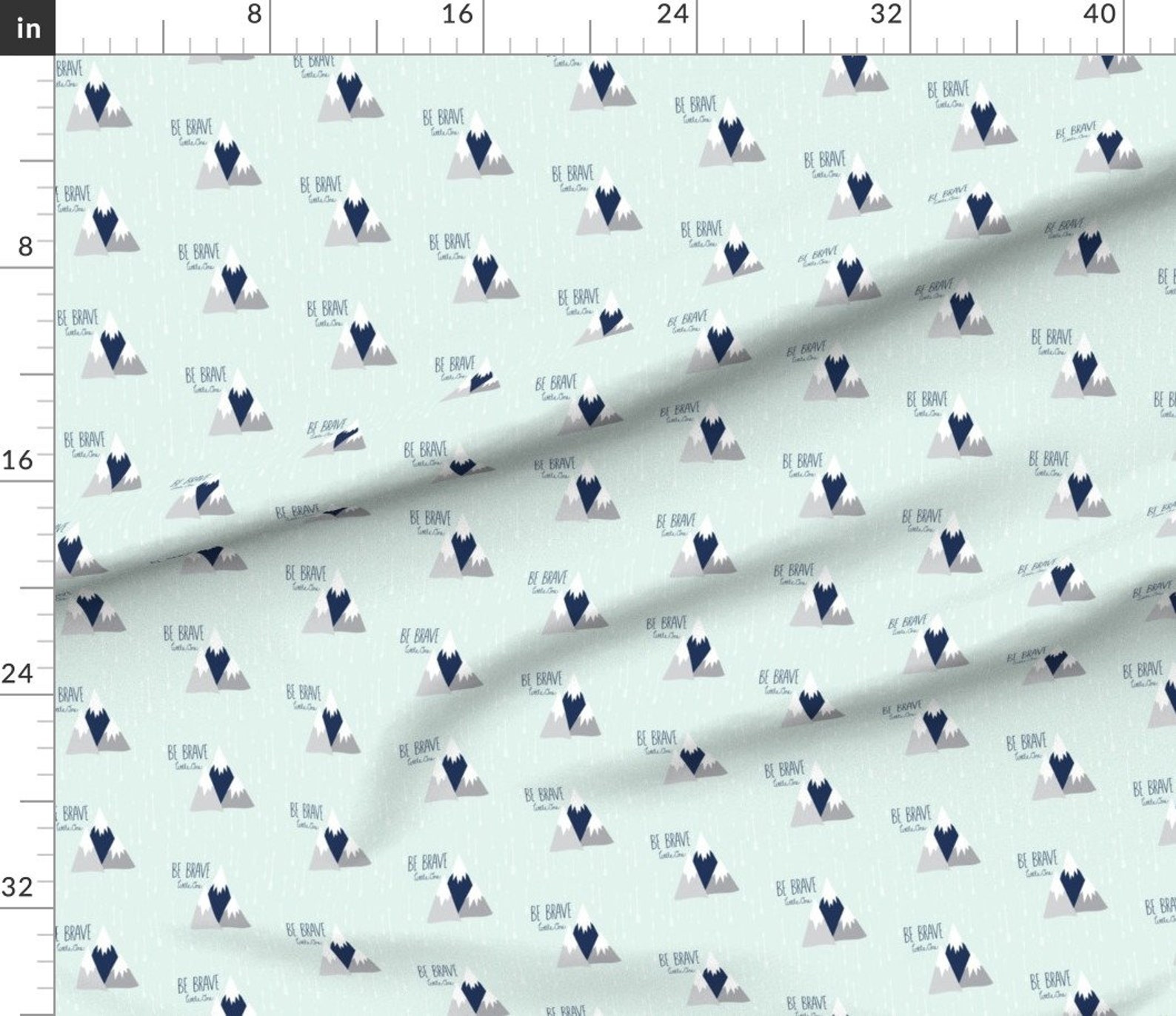 Blue Be Brave Fabric Mist Navy Grey by | Etsy