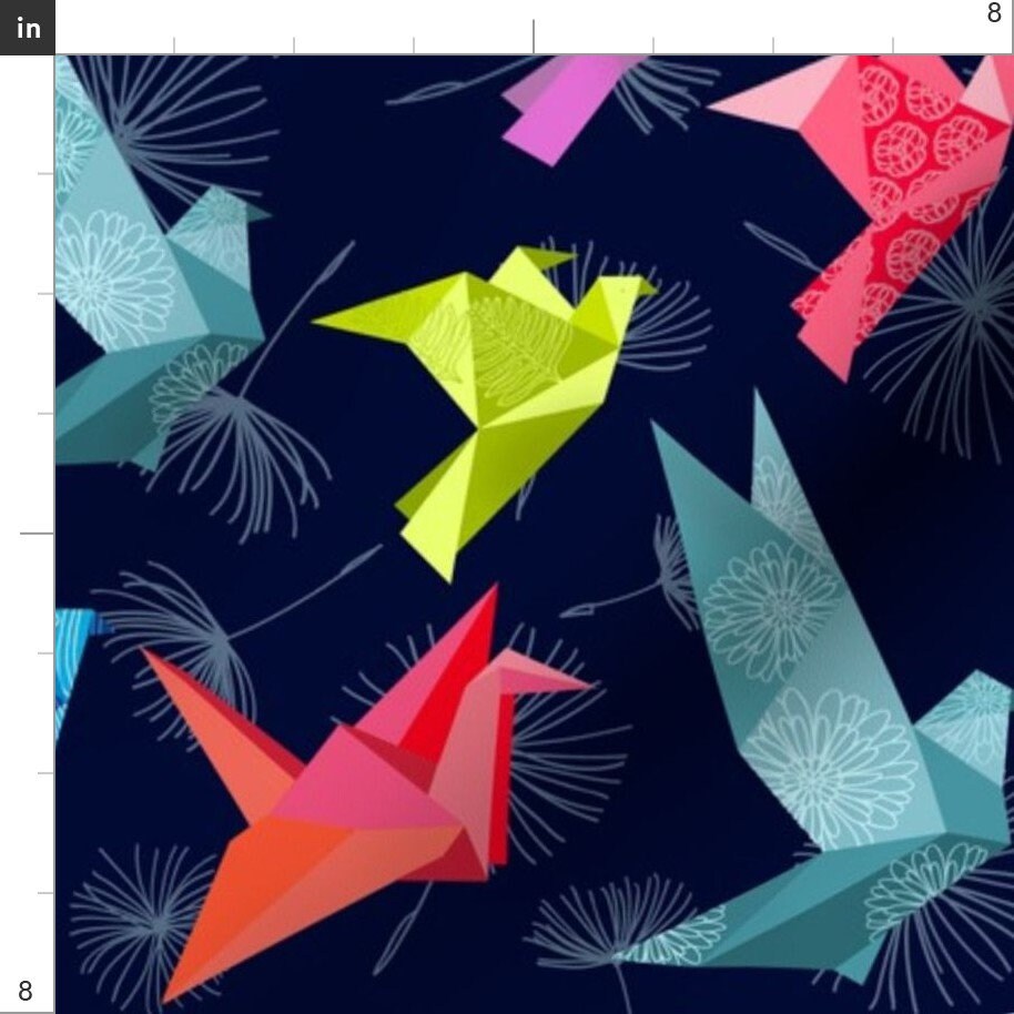 Origami Fabric Origami Birds in Flight by Honoluludesign - Etsy