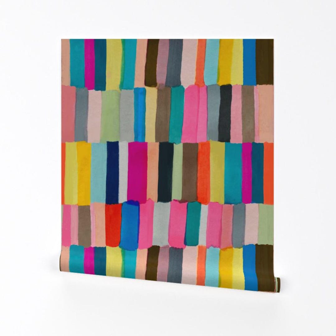Bright Stripe Removable Peel and Stick Wallpaper - Color Block ...