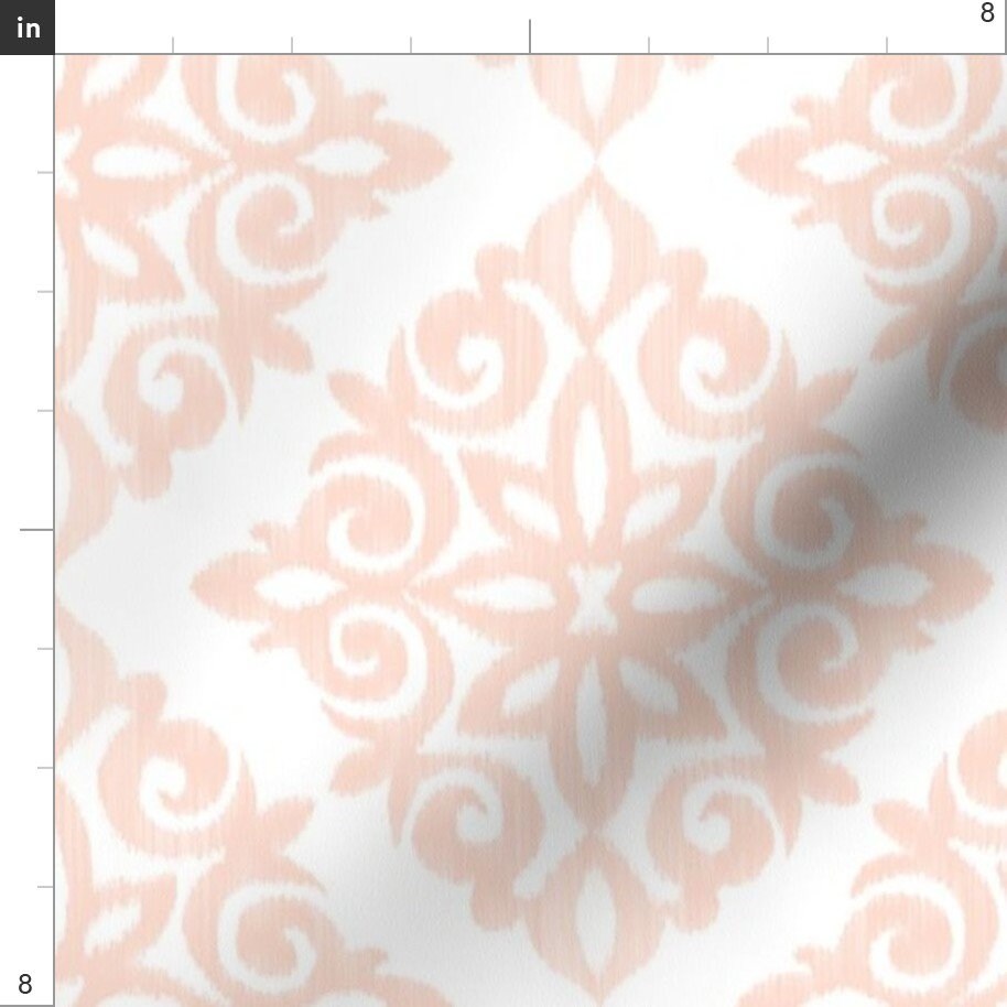 Blush Pink Fabric Modern Damask Blush Pink by Sugarfresh | Etsy