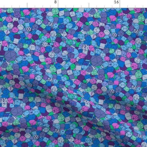 Tabletop Gaming Light Blue Fabric Dice Pattern by | Etsy