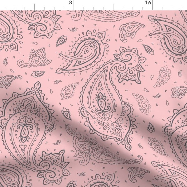Pink Paisley Fabric - Etsy