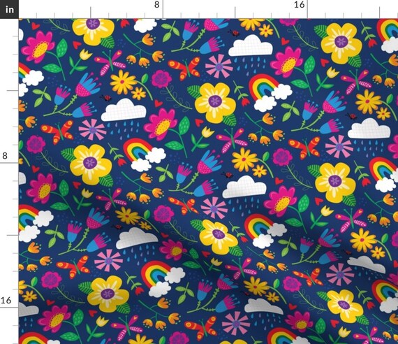 Spring Floral April Showers Fabric April Showers May Flowers | Etsy