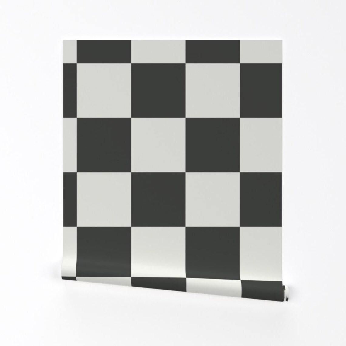 Retro Removable Peel and Stick Wallpaper - Check Checkerboard Black and ...