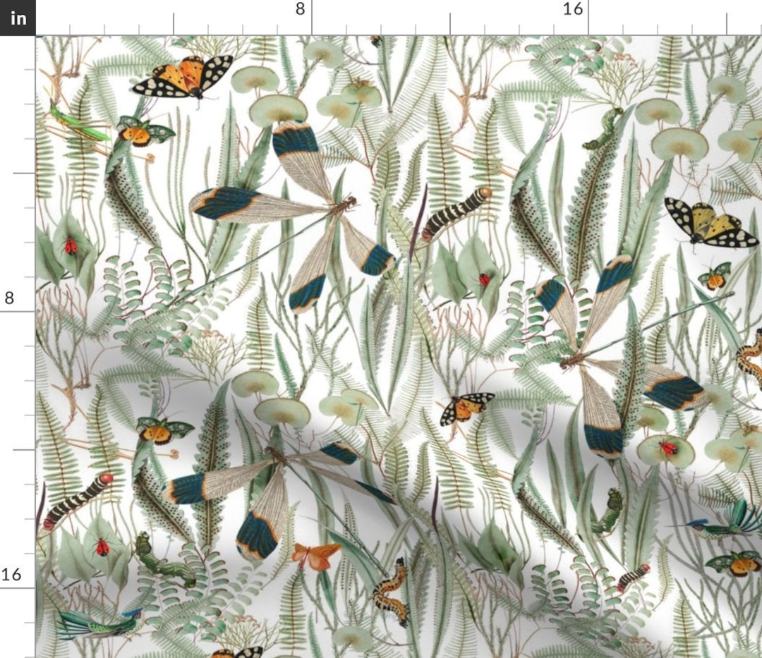 Bugs Fabric Beauty Underfoot by Down River Homegoods Green Nature ...