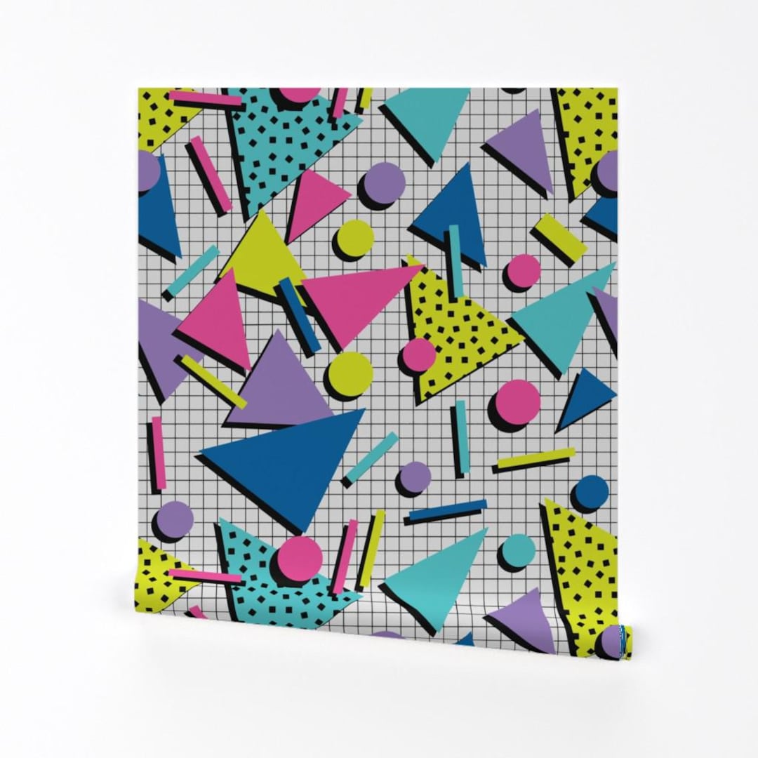 80s Wallpaper - Totally Tubular by Pinkpineappleworks - Bright Neon ...