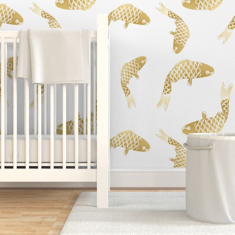 Goldfish Wallpaper Gold Metallic Fish Goldfish by Jenlats - Etsy