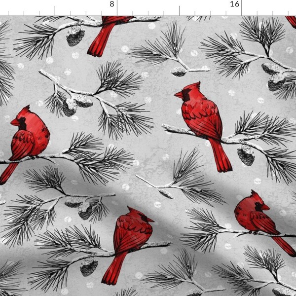 Winter Cardinals Quilt Fabric - Etsy