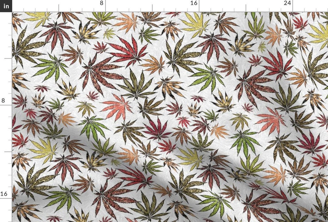 Marijuana Fabric - Swirling Ganja by Camomoto - Marijuana Pot Weed ...