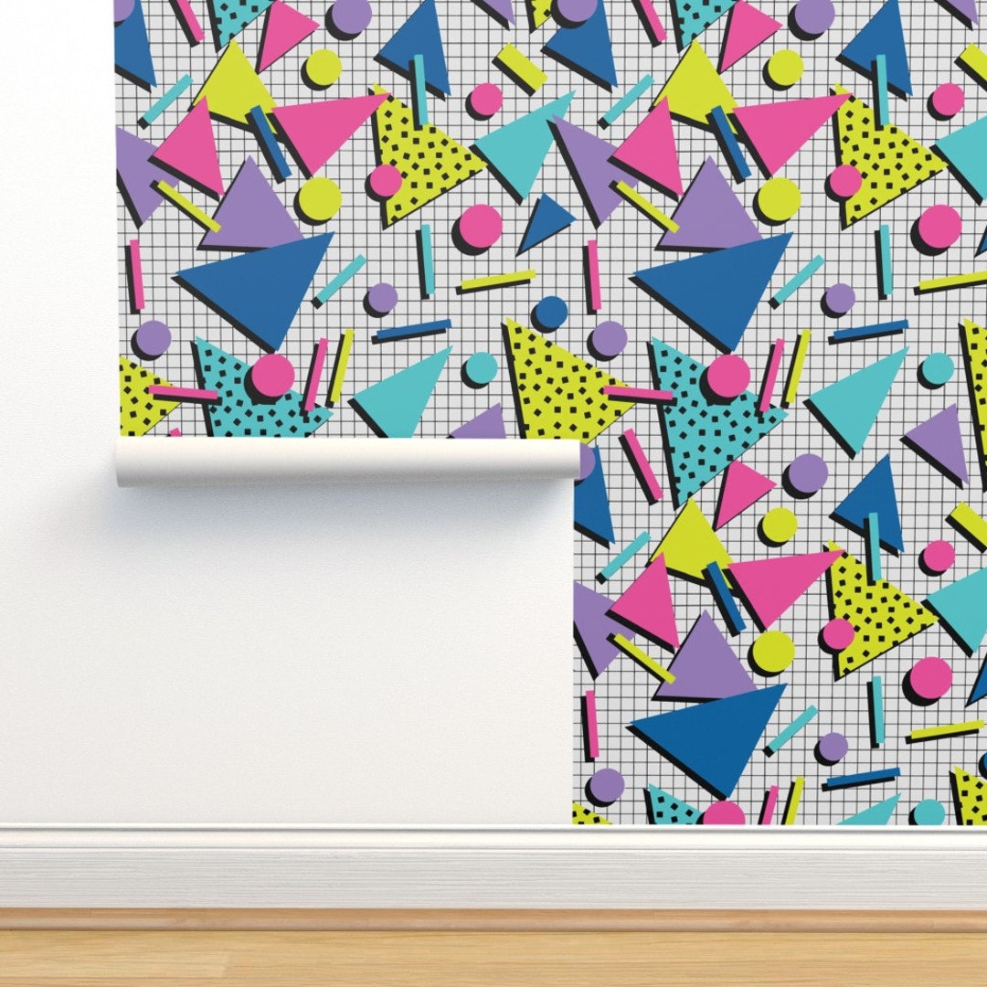 80s Wallpaper Totally Tubular by Pinkpineappleworks Bright - Etsy