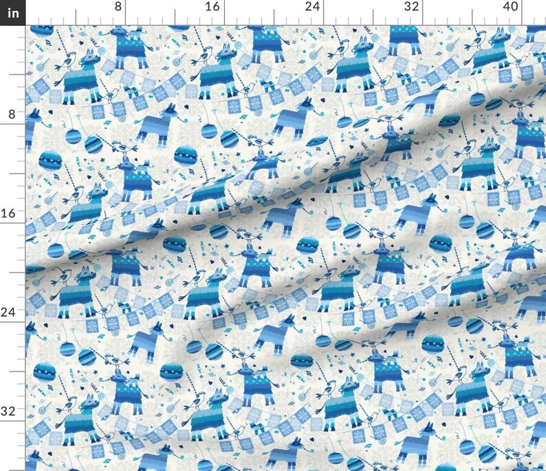 Blue Pinata Party Fabric Pinatas Blue by Designed by Debby - Etsy