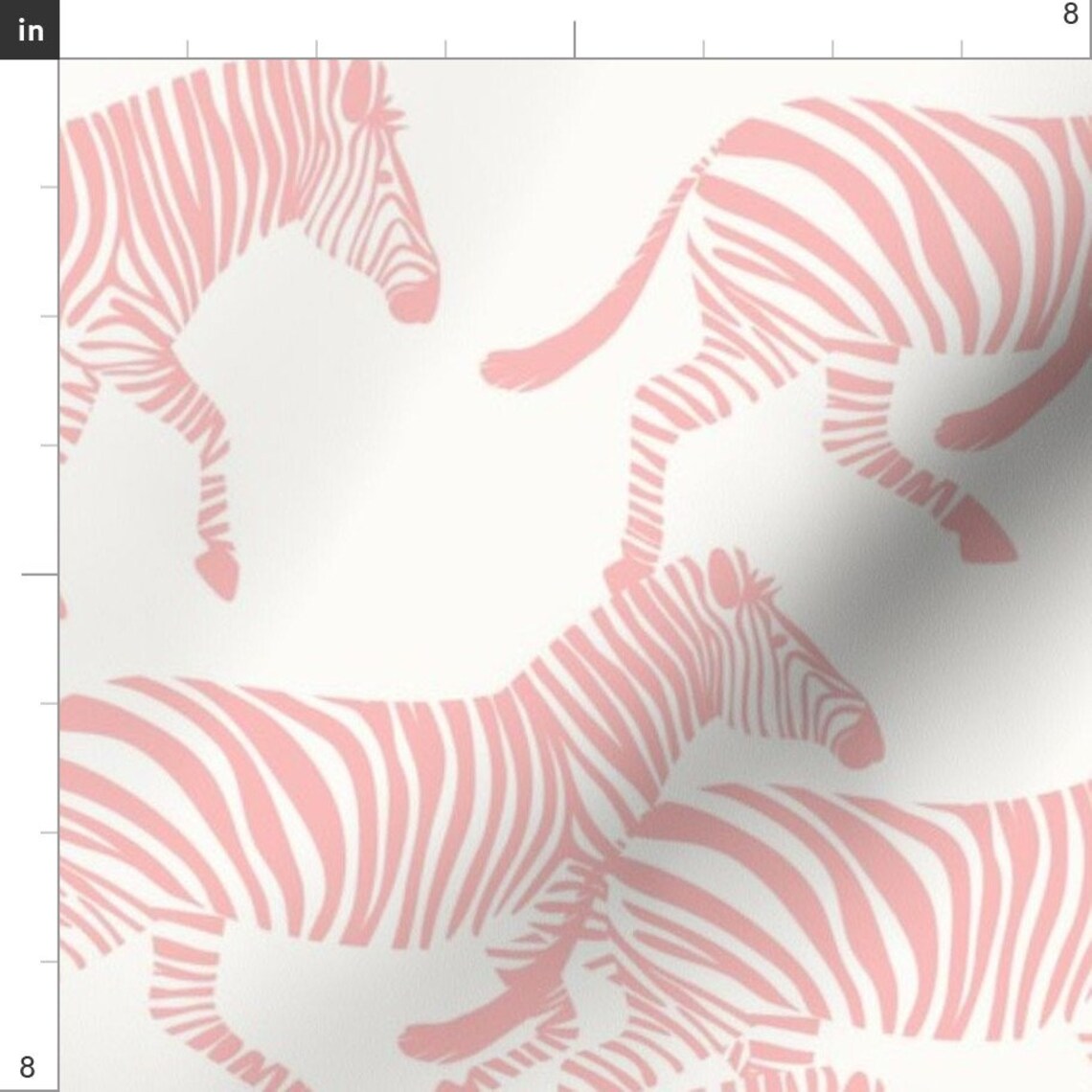 Zebra Fabric Zebras in Light Pink by Littlearrowdesign - Etsy