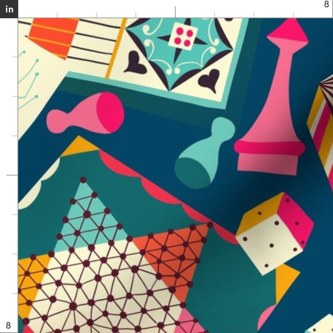 Board Game Fabric Let's Play Games by Miraparadies - Etsy