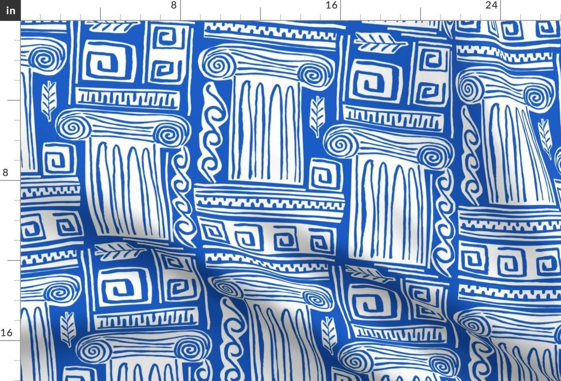 Greek Fabric - Iconic Greek Pattern by Statement Goods - Greek Columns ...