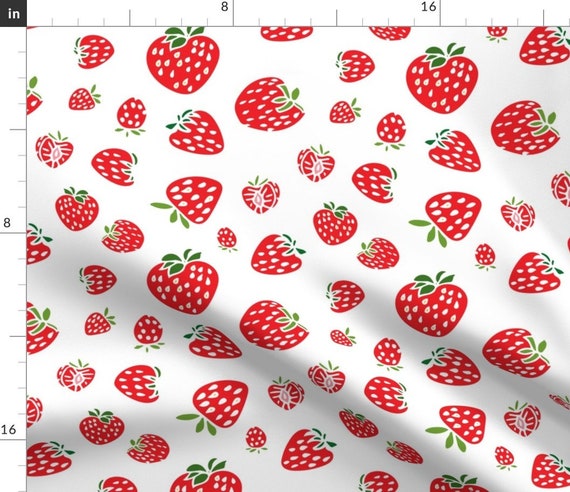 Strawberries Fabric Strawberry Pattern by Benjiloudesigns - Etsy