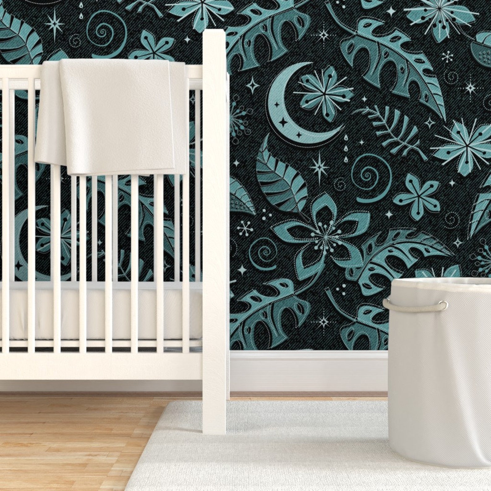 Night Wallpaper Tropical Moonlight Magic by Studioxtine | Etsy