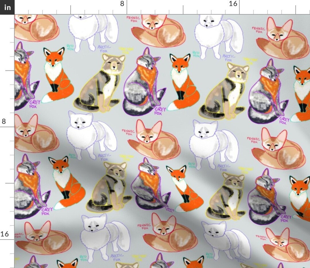 Woodland Fox Fabric Fox Species by Emilyrosethomson Woodland Nursery ...