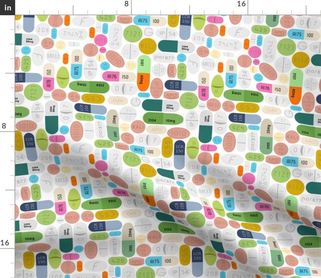 Pills Fabric Ssri on White by Thirdhalfstudios Pills Medicine ...