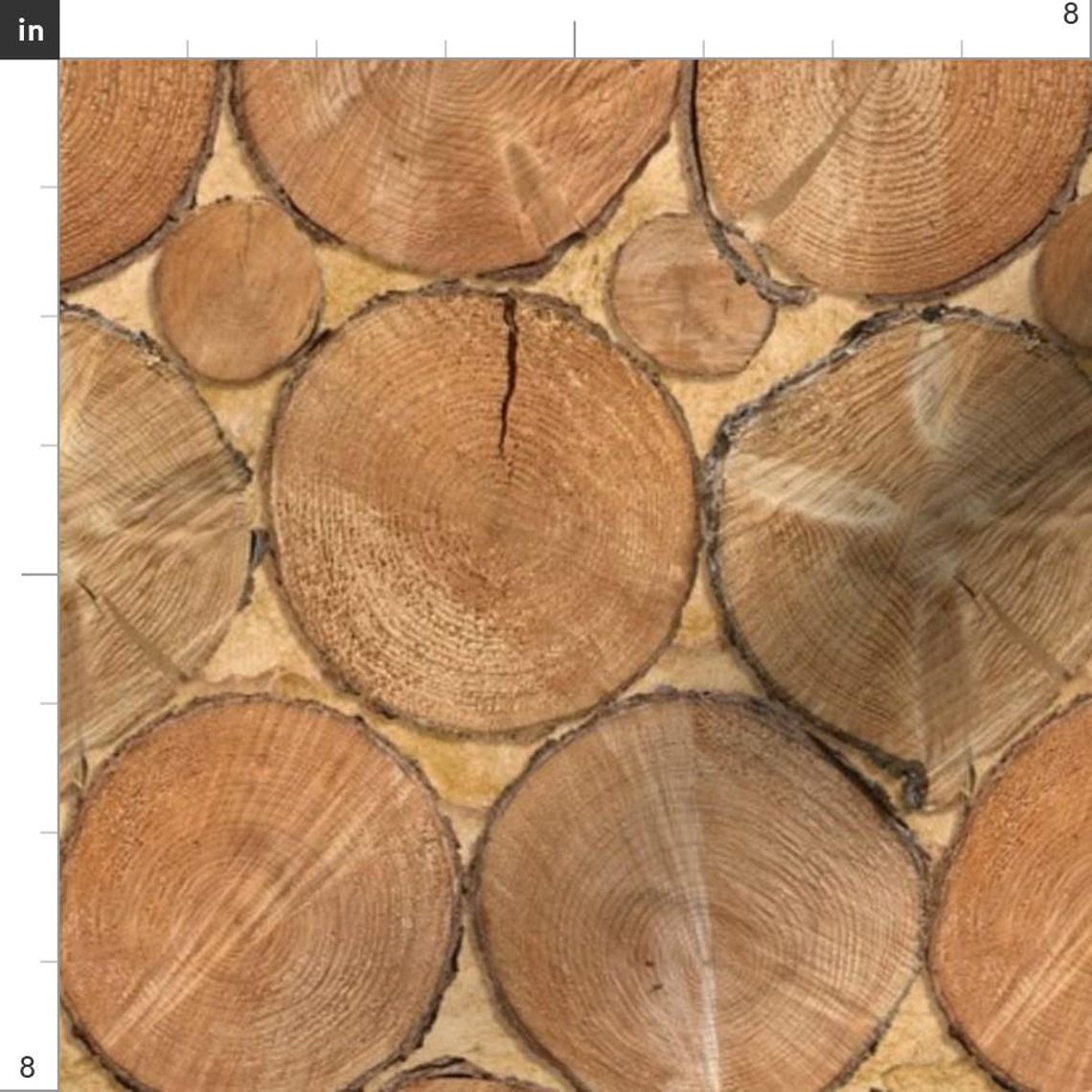 Tree Rings Fabric - Chopped Wood Photo Smallest by Karismithdesigns ...