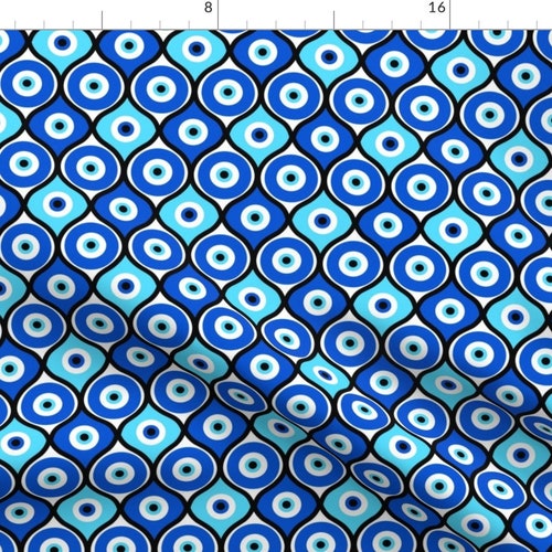 Eye Fabric Eye Pod Yellow by Spellstone Evil Eye Blue - Etsy
