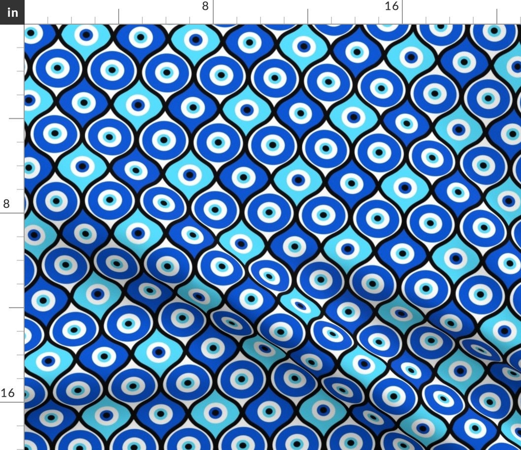 Evil Eye Fabric Evil Eye by Thirdhalfstudios Mystical - Etsy