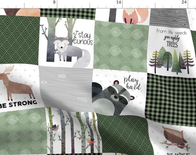Plaid Fabric - Little Man/so Deerly Loved Cheater Quilt by ...