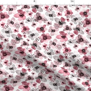 Raspberry Pink Flowers Fabric Painted Berry Floral by Angel Gerardo by ...