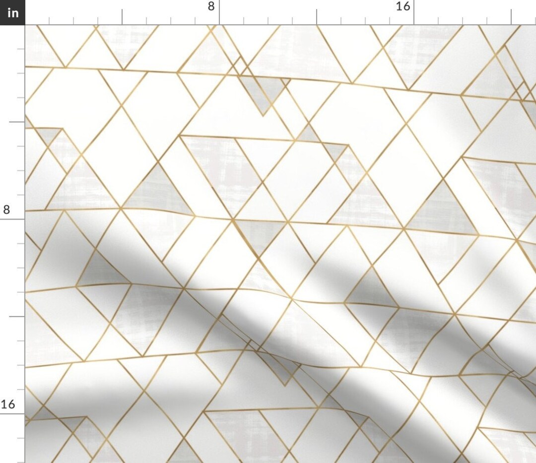 Mod Triangles Fabric Mod Triangles White Gold by Crystal Walen ...