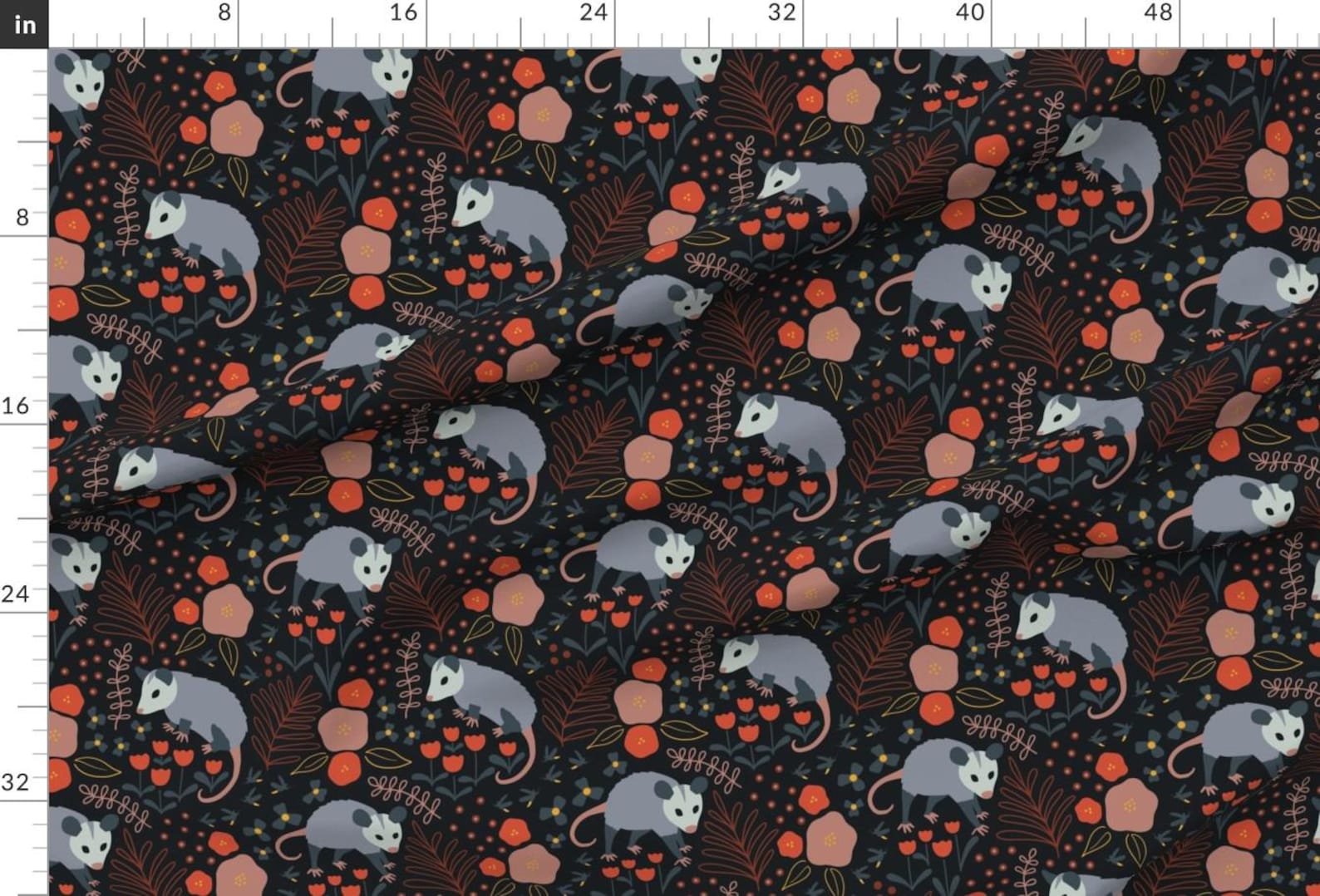 Possum Fabric - Awesome Possum by Allieleigh - Possum Nocturnal Animals ...
