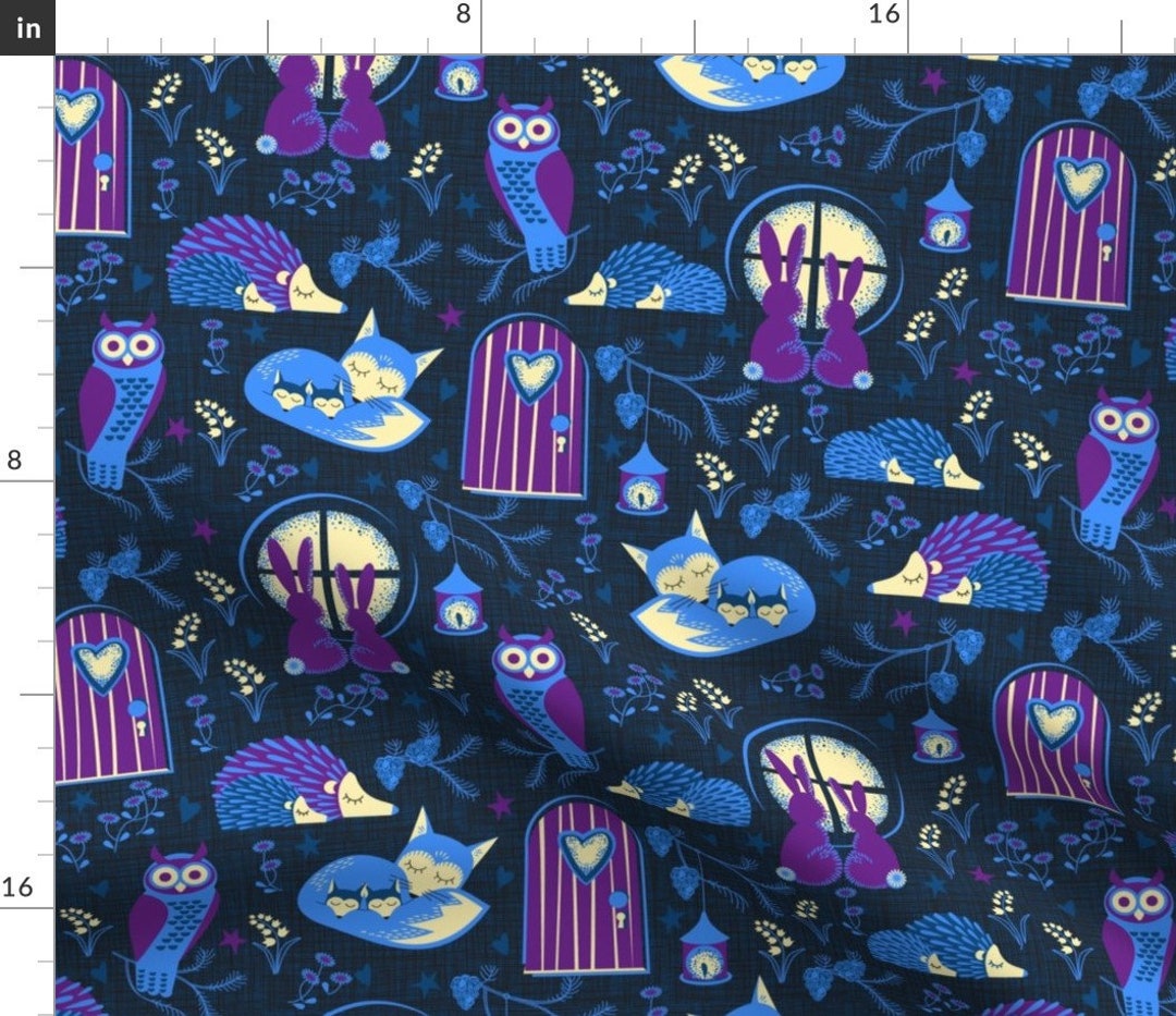Bedtime Fabric Sleepy Time by Cjldesigns Blue Purple Baby - Etsy