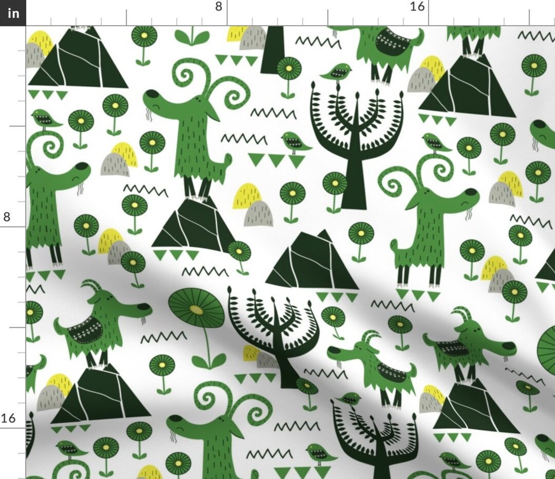 Green Goat Fabric G is for Green Goat by Melarmstrongdesign - Etsy