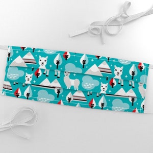 Lama Fabric Lama Alpaca Woodland Winter Aztec Patagonia | Etsy