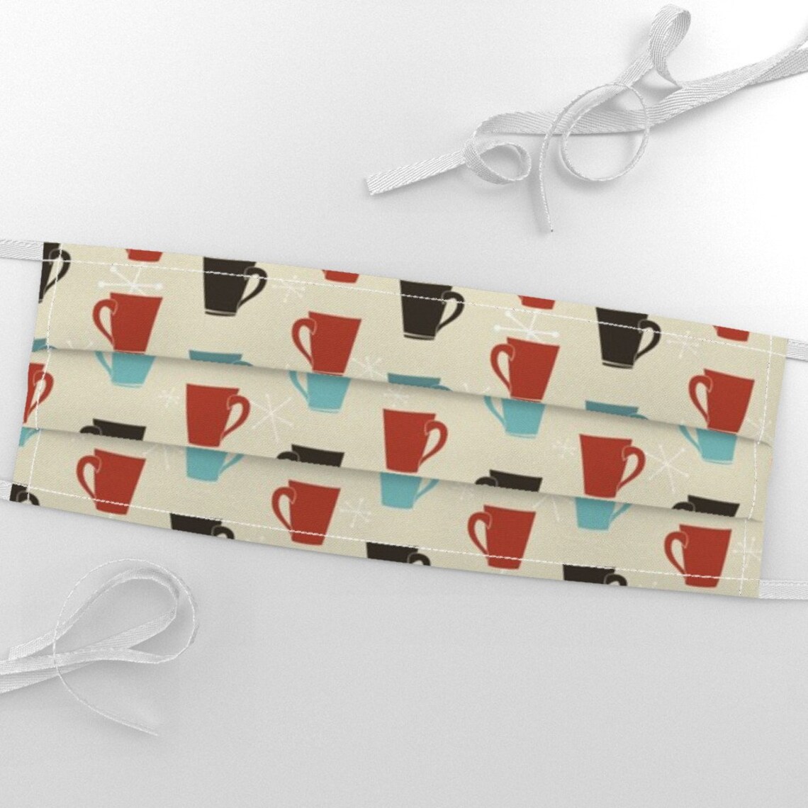Mod Coffee Cups Fabric Retro Coffee Cups Pattern by Diane555 - Etsy