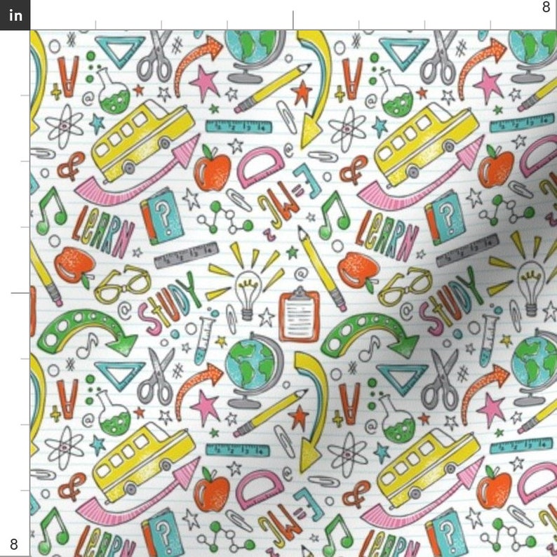 School Fabric School is Cool Back to School White Smaller - Etsy