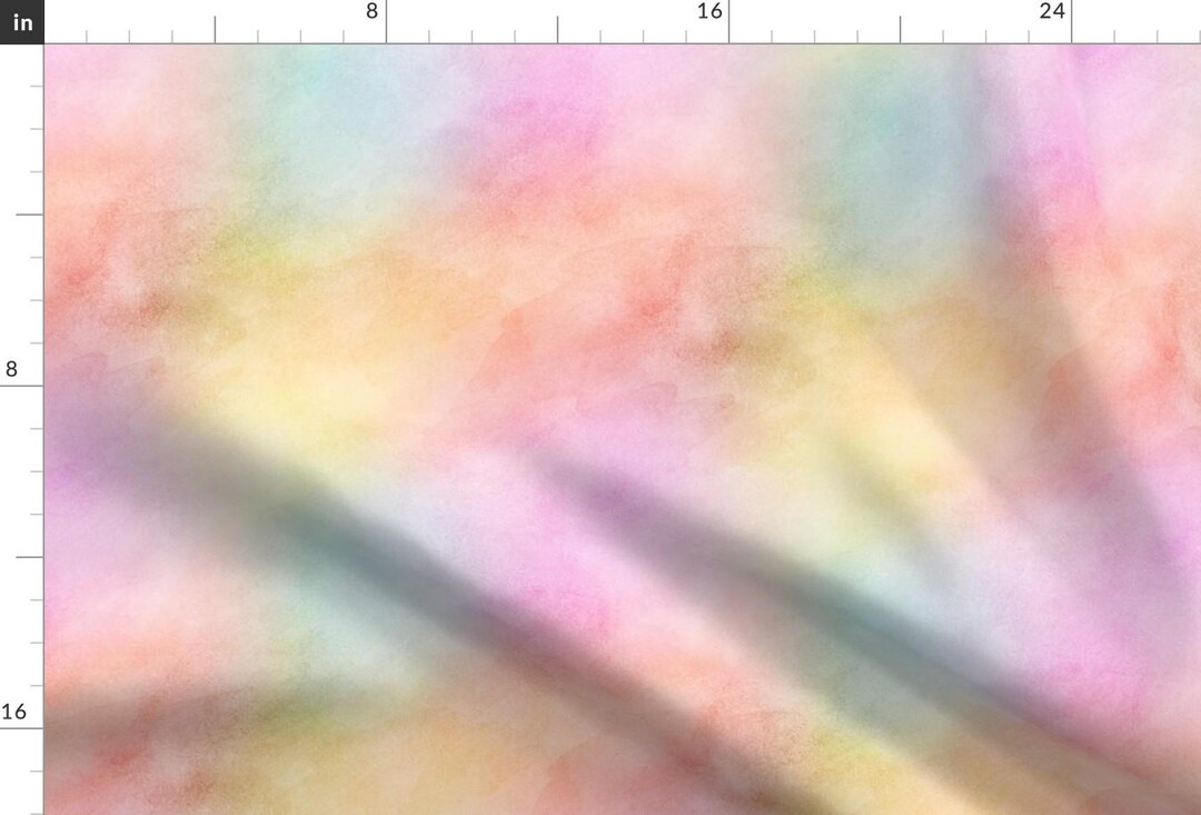 Watercolor Fabric - Pastel Rainbow Watercolor Soft Pastel Spring ...
