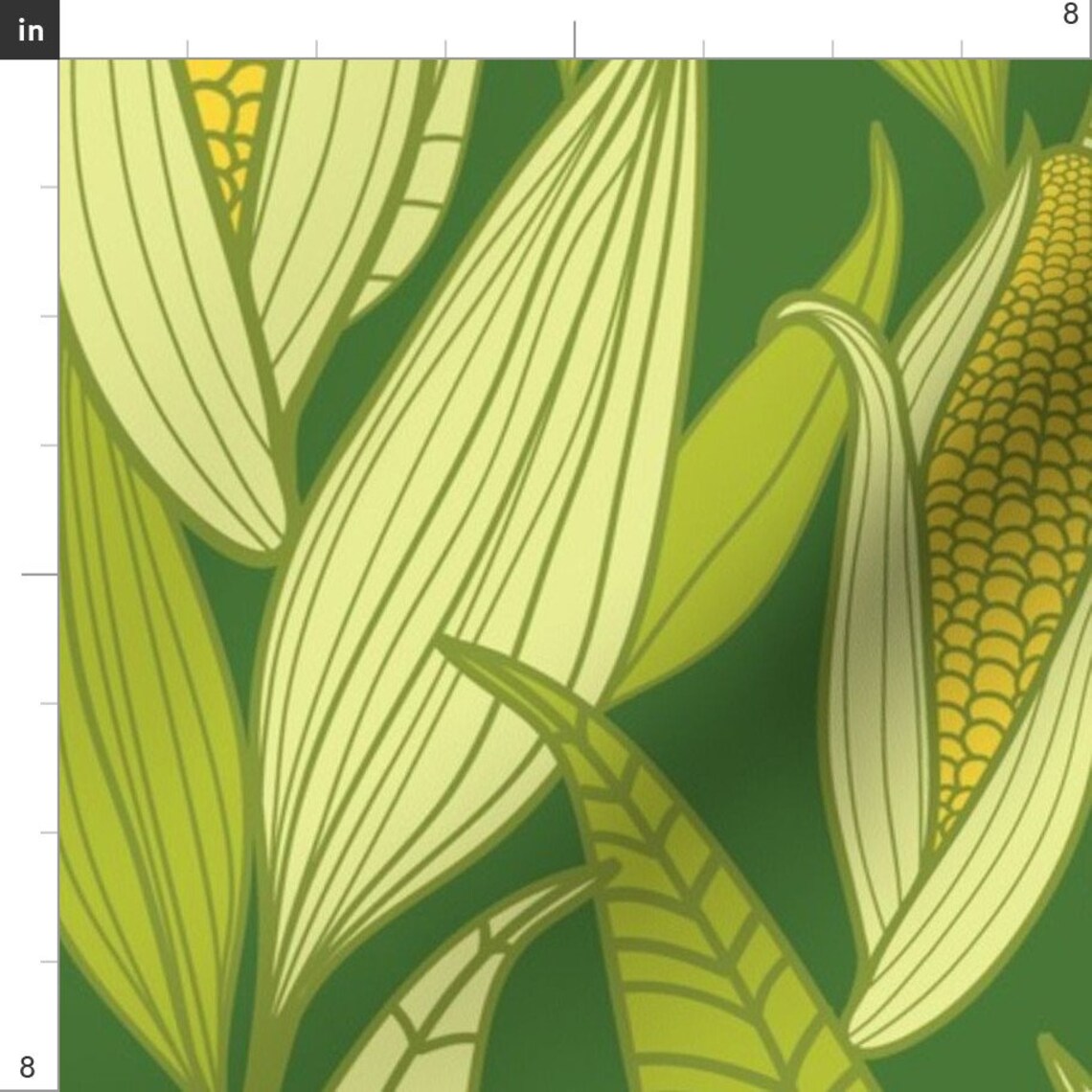 Corn Fabric Corn Plants by Oksancia Corn Crop Plants Green - Etsy