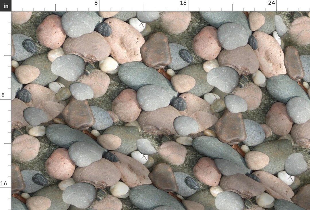 River Stones Fabric Love on the Rocks by Peacoquettedesigns Earth ...