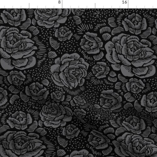 Black Roses Fabric Rose Remix Black/raffia by - Etsy