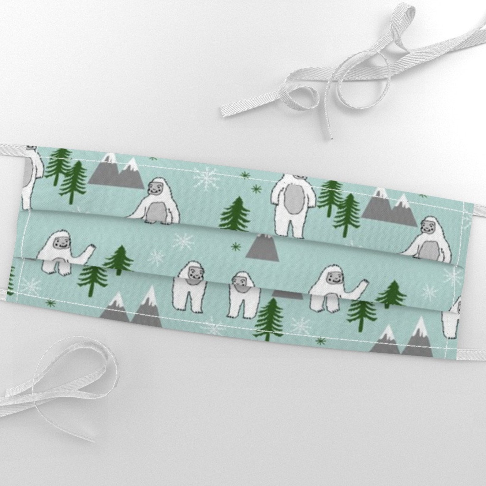 Yeti Fabric Yeti Christmas Minty by Andrea Lauren Yeti | Etsy