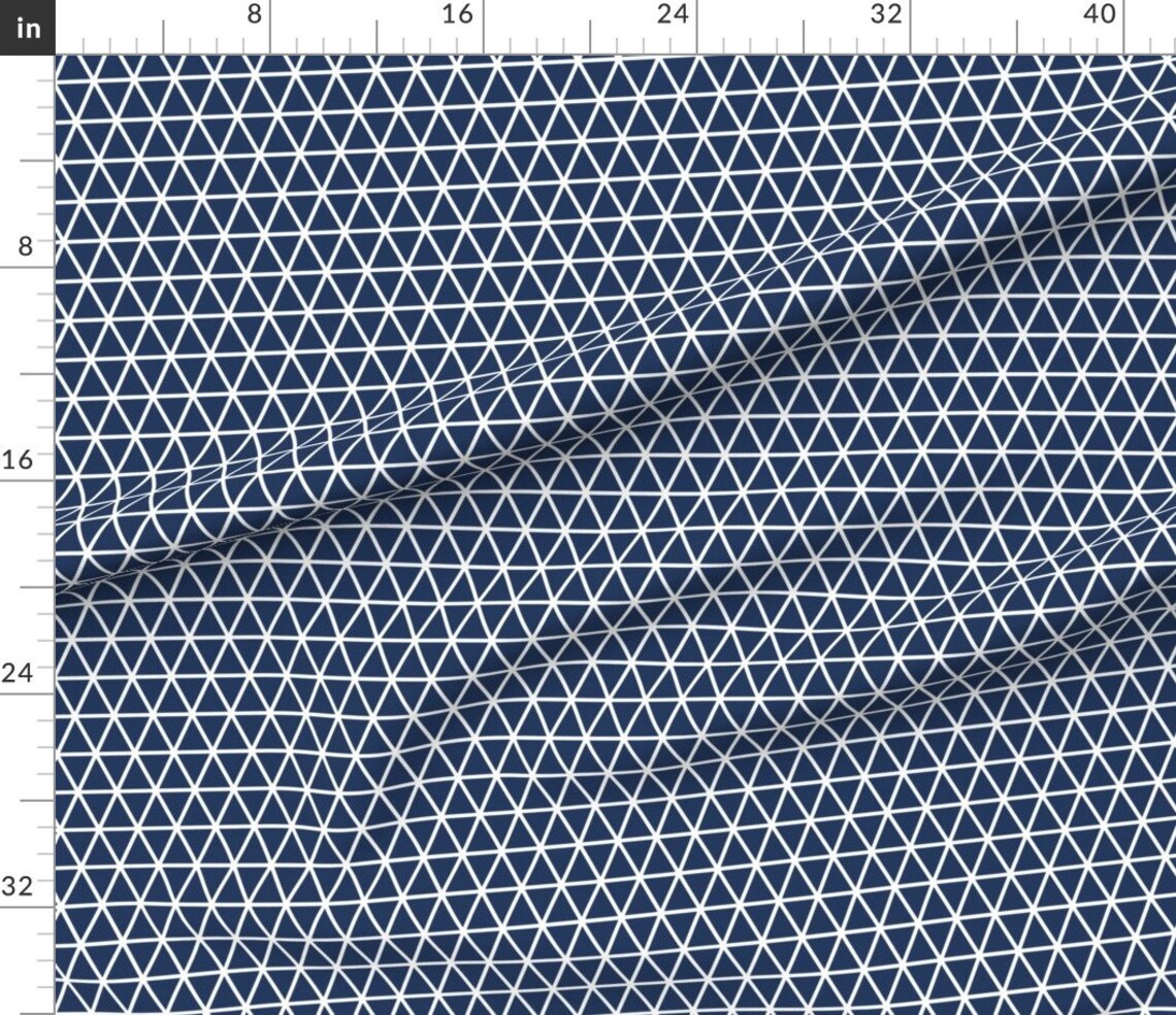 Honeycomb Fabric Tangled Triangles // Midnight by - Etsy