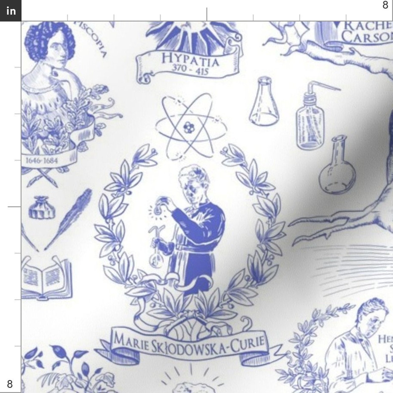 Women of Science Toile Fabric women of Science and Learning - Etsy
