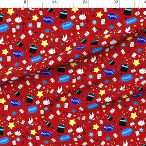 Magician Fabric Magic / Magician Pattern in Red by Inspirationz Magic ...